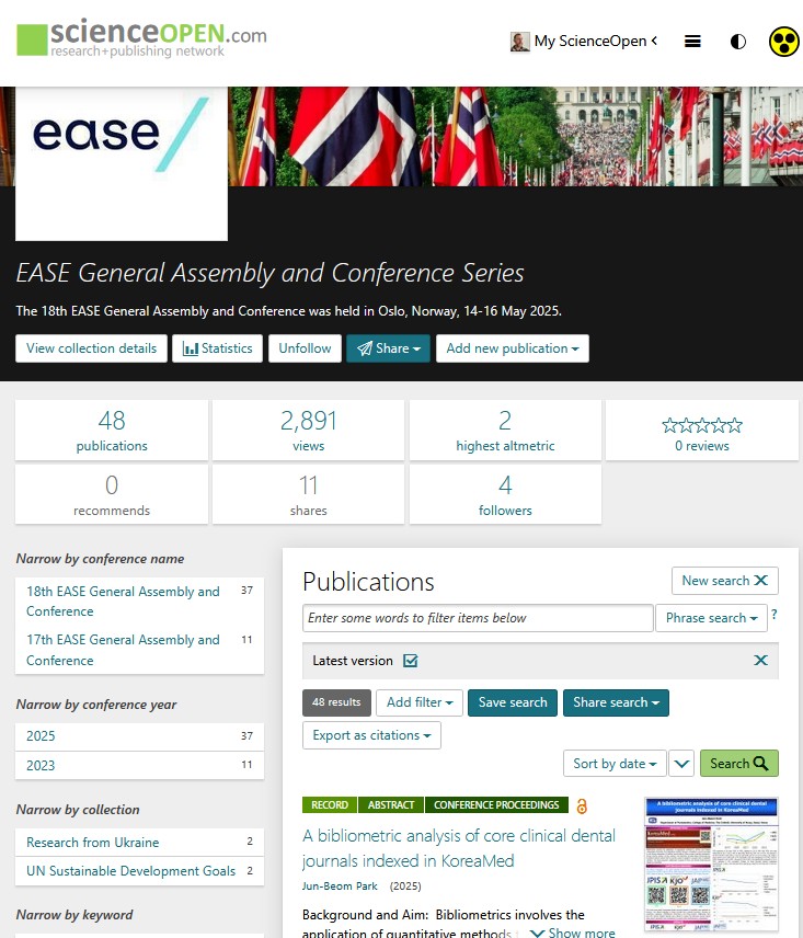 EASE ScienceOpen Conference Collection update - EASE : EASE